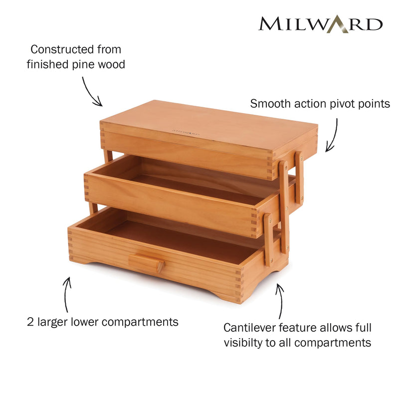 Milward Craft Box Cantilever Pine 38cmx17cmx18cm – Art Shed Brisbane