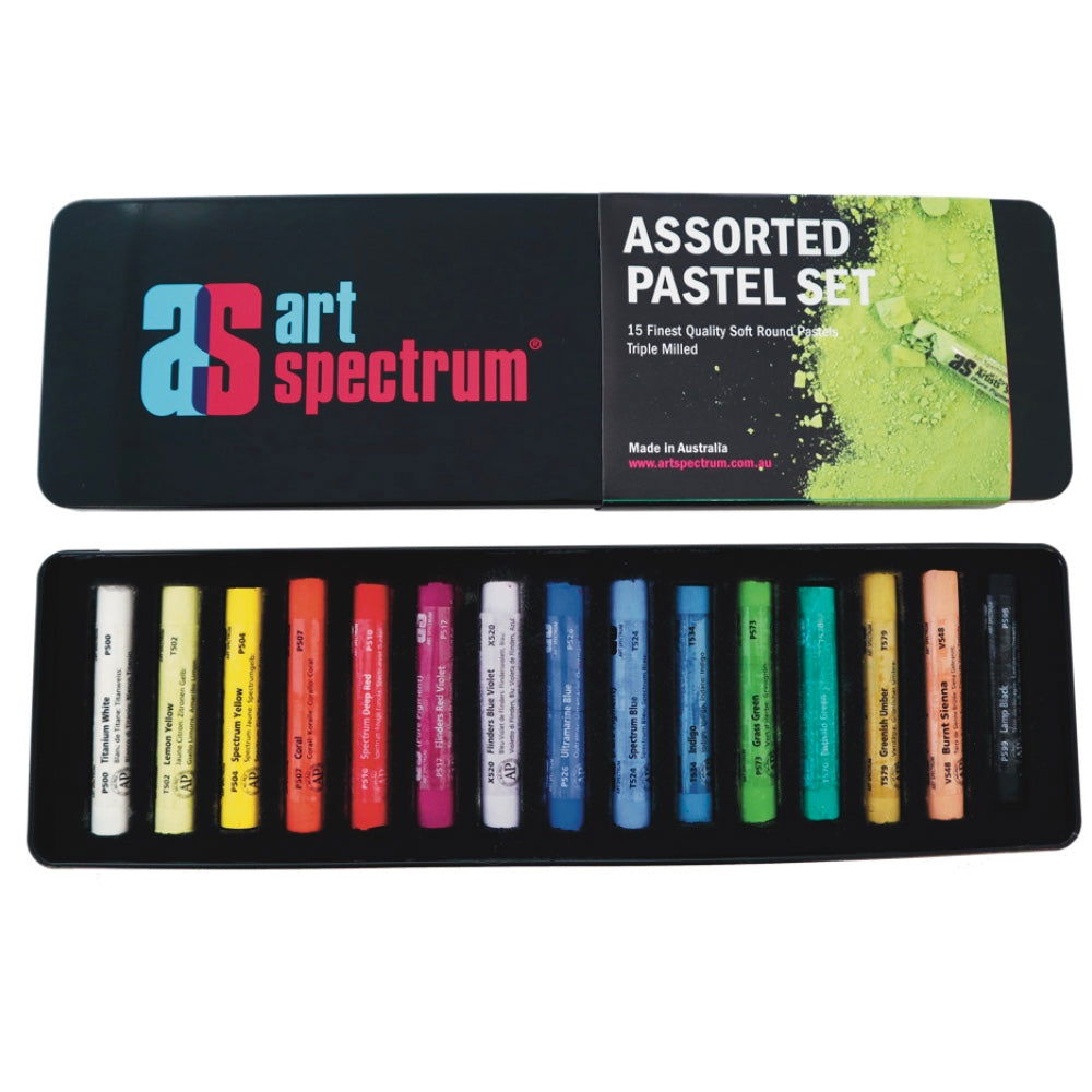 Art Spectrum Soft Round PASTEL Box of 15 - Assorted Colours | Artist ...