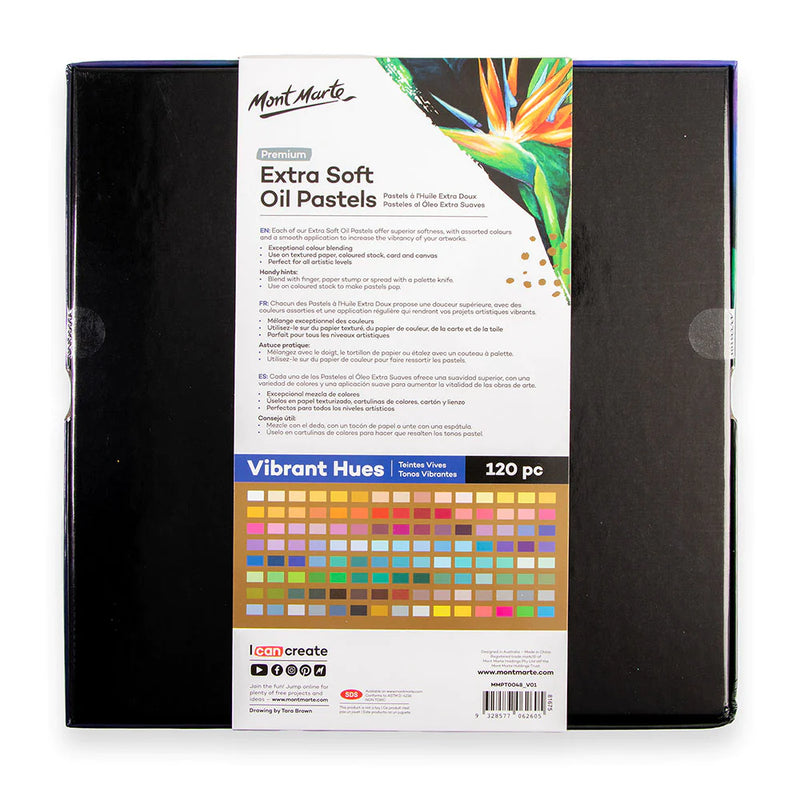 Mont Marte Extra Soft Oil Pastels Vibrant Hue 120pc – Art Shed Brisbane