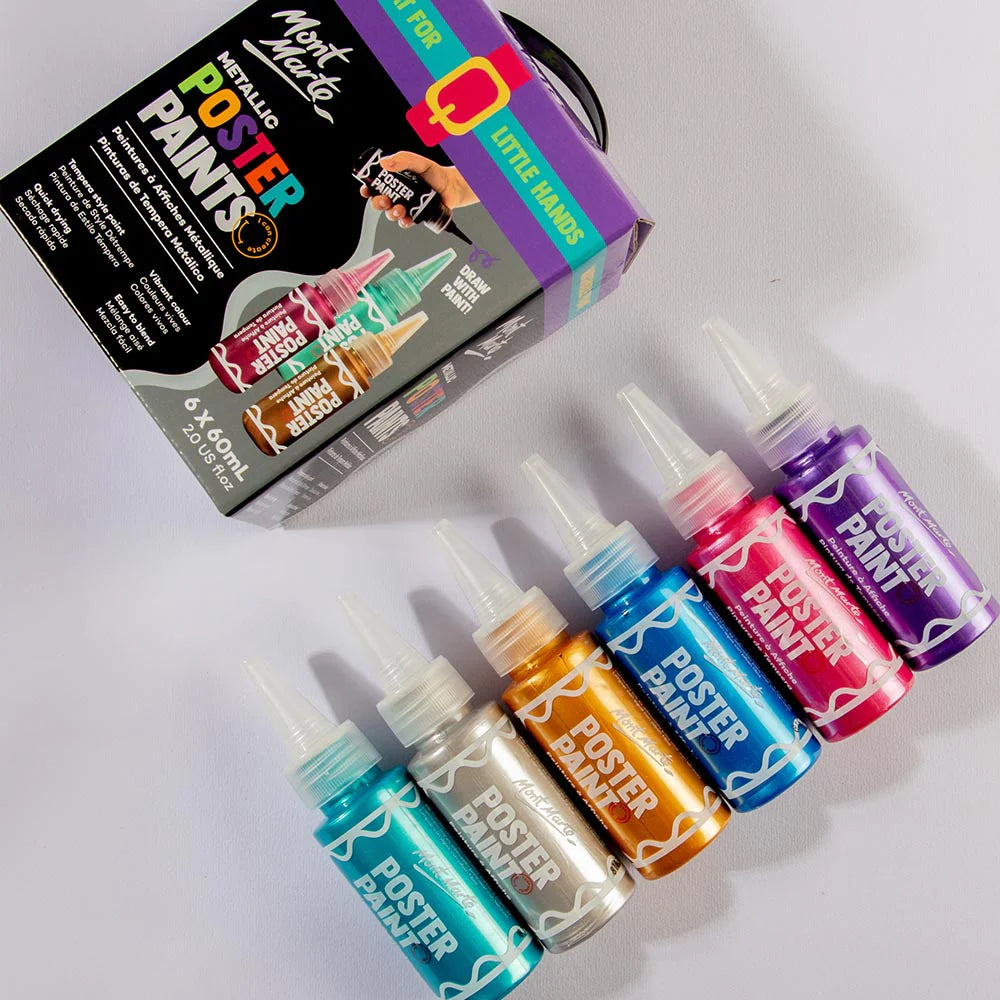 Mont Marte Metallic Poster Paint Set 6pc x 60ml – Art Shed Brisbane