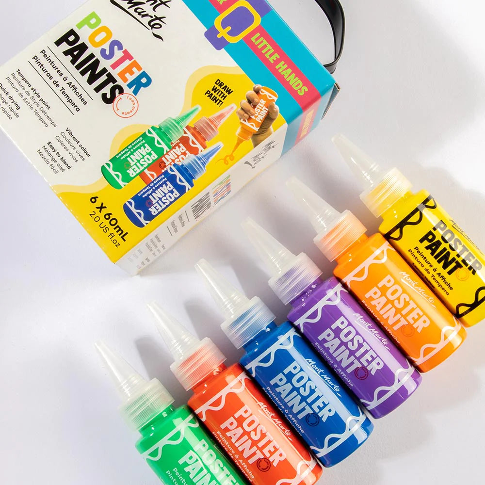 Mont Marte Poster Paint Set 6pc x 60ml – Art Shed Brisbane