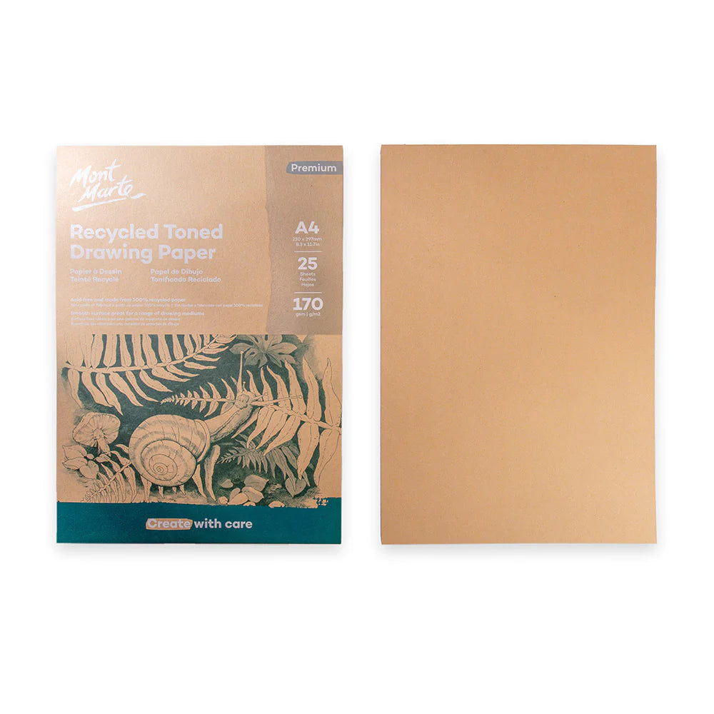 Mont Marte Recycled Toned Drawing Paper 170gsm 25 sheets – Art Shed ...