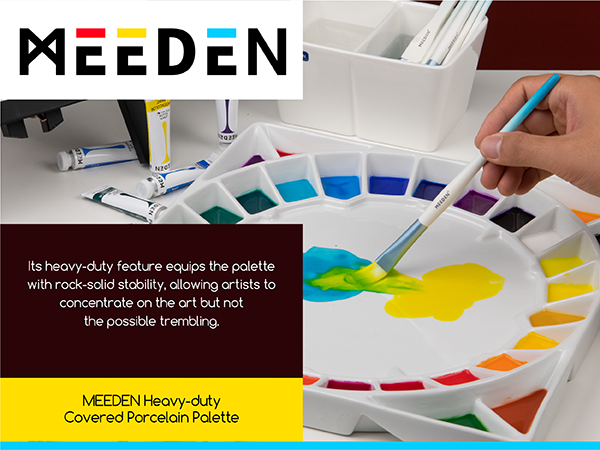 MEEDEN Porcelain Palette 32 Well 32cm Square + Lid – Art Shed Brisbane