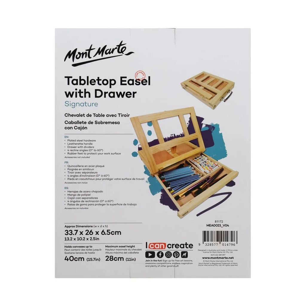 Mont Marte Table Easel w/Drawer - Pine – Art Shed Brisbane